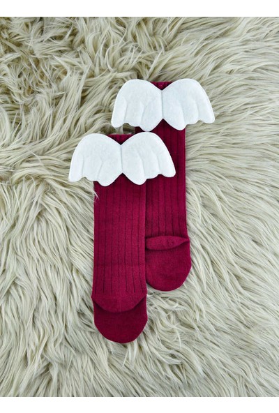 Le Mabelle Bordo Kanatlı Kız Çocuk Çorap Le Mabelle Bordo Kanatlı Kız Çocuk Çorap