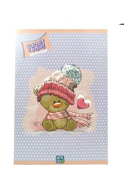 Gıpta First A4 Karton Kapak Dikişli Kareli Defter 40 Yaprak