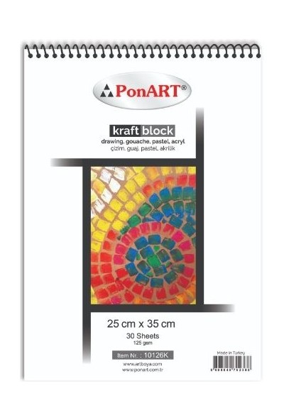 Ponart Kraft A3 Resim Defteri 25x35 125 gr 30 Yaprak