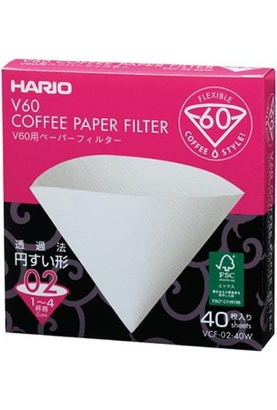 Hario 2 Numara Filtre Kağıdı 40'lı Hario 2 Numara Filtre Kağıdı 40'lı