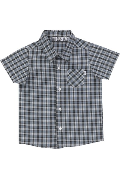 Nanica Cep Ekose Detaylı Kısa Kol Gomlek Antrasıt