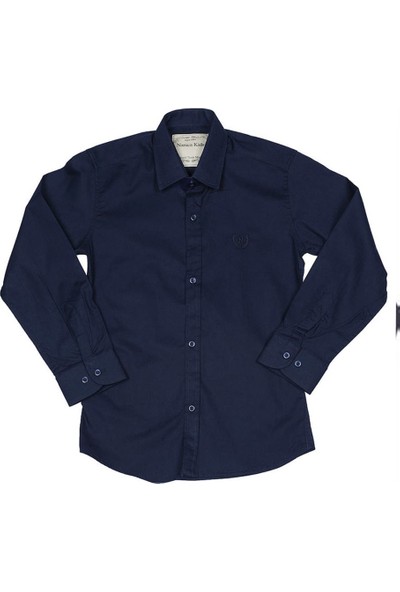 Nanica N8822-LAC Klasik Uzun Kol Erkek Çocuk Gömlek-Lacivert