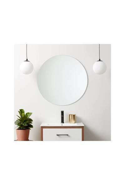 Rivomo Çerçevesiz Yuvarlak 70 cm Dekoratif Duvar Aynası