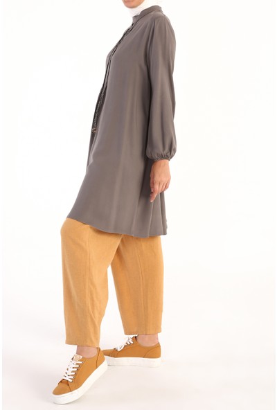 ALLDAY Dantel Detaylı Boncuklu Viskon Tunik