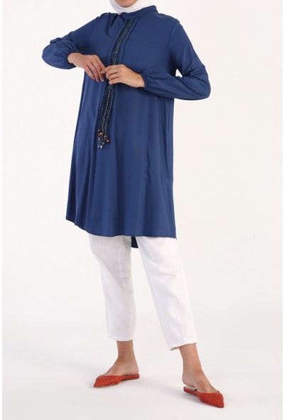 ALLDAY Dantel Detaylı Boncuklu Viskon Tunik