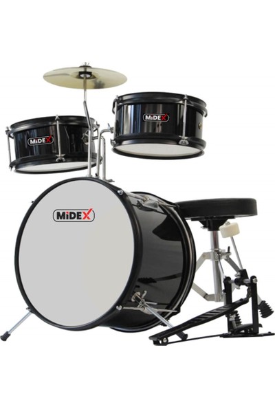 Midex CD300X-BK Akustik Çocuk Baterisi Davulu Seti 5-14 Yaş Için Full Set Midex CD300X-BK Akustik Çocuk Baterisi Davulu Seti 5-14 Yaş Için Full Set