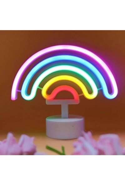 Dream Plus Dekoratif Neon Gökkuşağı Masa Lambası Led Işık