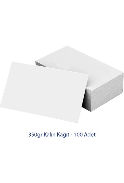 Yekru Beyaz Boş Baskısız Selefonsuz Kartvizit 350 gr Kağıt 100 Adet 8 x 5 cm