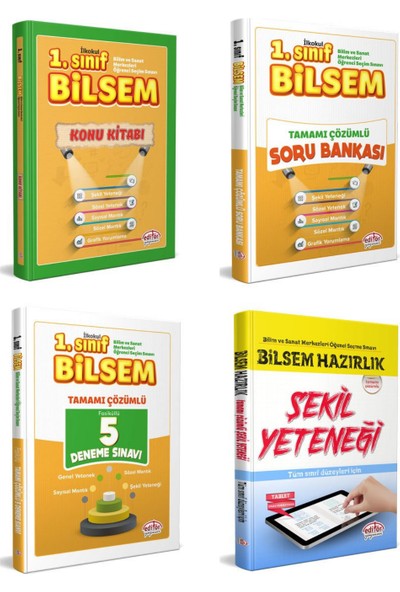 Editör Yayınları 1.Sınıf Bilsem Hazırlık Tam Set Editör Yayınları 1.Sınıf Bilsem Hazırlık Tam Set