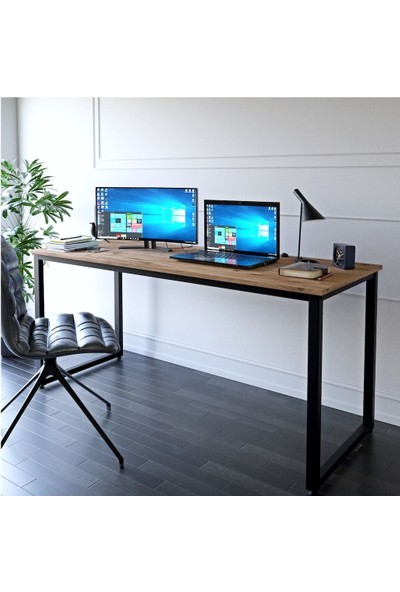 Abronya Çalışma Masası Metal Ayaklı Ahşaplı Mutfak Masası Yemek Masası Modeli Renk Sakremento 60X120 cm