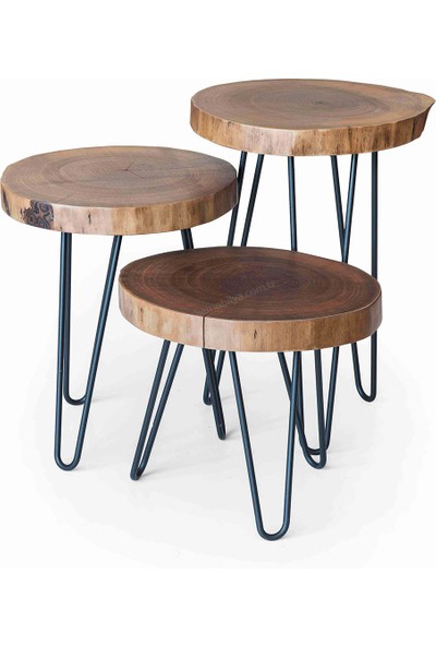 Nur Ahşap Zigon Sehpa