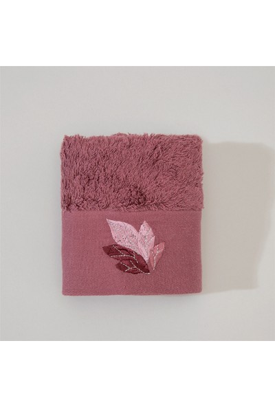 Chakra Cluny Nakışlı El Havlusu 30X50 cm Eski Mürdüm