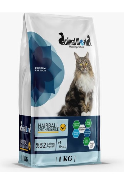Animal World Tavuklu ve Pirinçli Yetişkin Kedi Maması 1 Kg Animal World Tavuklu ve Pirinçli Yetişkin Kedi Maması 1 Kg