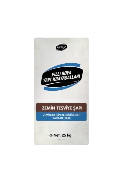 Alan Şanslı Filli Boya Zemin Tesviye Şapı 25 kg Alan Şanslı Filli Boya Zemin Tesviye Şapı 25 kg