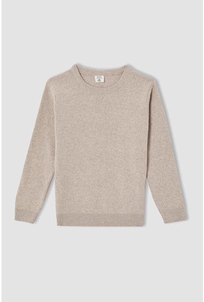 Defacto Erkek Çocuk Regular Fit Bisiklet Yaka Triko Kazak V5478A621AU