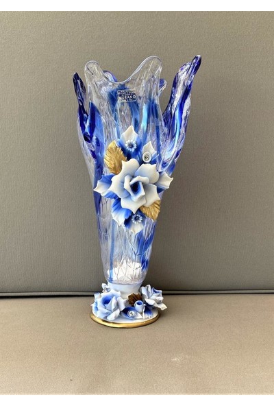 Lucky Art Mo 049 Murano Italy Mavi Vazo