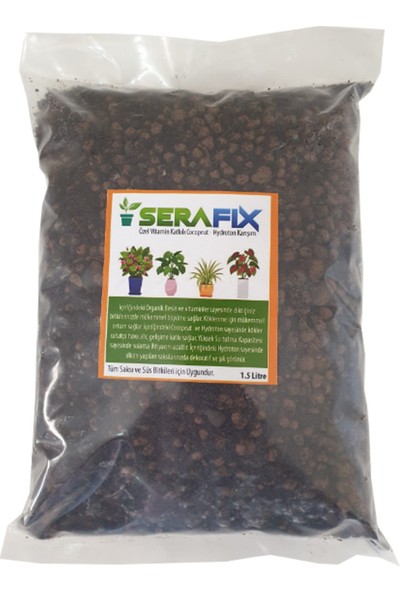 Serafix - Özel Vitamin Katkılı Cocopeat - Hydroton Karışım - 1,5 Litre