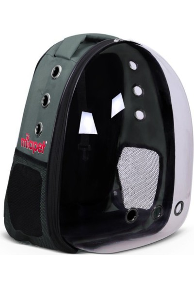 Miapet Şeffaf Astronot Kedi Köpek Taşıma Çantası 42 x 22 x 33 cm Gri