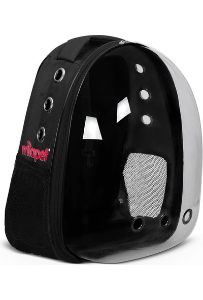 Miapet Şeffaf Astronot Kedi Köpek Taşıma Çantası 42 x 22 x 33 cm Siyah