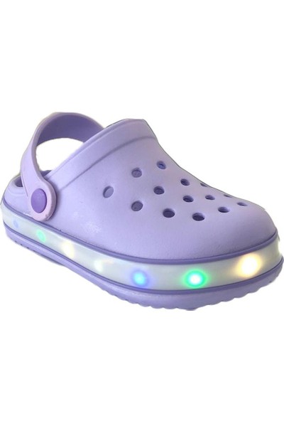 Akınal Bella E196 F.017 Lila Işıklı Çocuk Havuz/deniz Terlik Sandalet