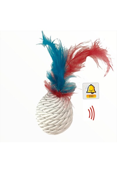 Pacopet Renkli Tüylü Çıngıraklı Kedi Oyun Topu