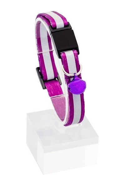 Pet Tag Art Güvenlik Kilitli Reflektörlü Ayarlanabilir Lila Kedi Boyun Tasması 22-30 cm Pet Tag Art Güvenlik Kilitli Reflektörlü Ayarlanabilir Lila Kedi Boyun Tasması 22-30 cm