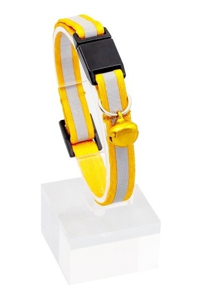 Pet Tag Art Güvenlik Kilitli Reflektörlü Ayarlanabilir Sarı Kedi Boyun Tasması 22-30 cm Pet Tag Art Güvenlik Kilitli Reflektörlü Ayarlanabilir Sarı Kedi Boyun Tasması 22-30 cm