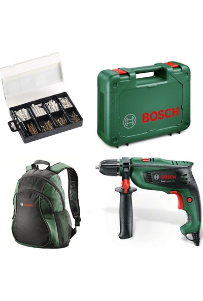 Bosch Easyımpact 570 Darbeli Matkap - Sırt Çantalı+ 173 Parça Set Bosch Easyımpact 570 Darbeli Matkap - Sırt Çantalı+ 173 Parça Set