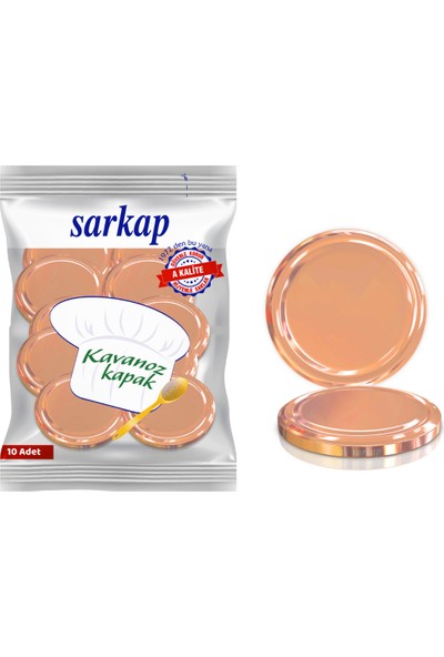 Sarkap 12 Paket 10LU Hijyenik Poşetli Kavanoz Kapağı -Bronz
