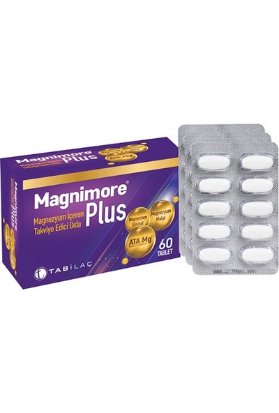 Tab İlaç Magnimore Plus Magnezyum Içeren Takviye Edici Gıda 60 Kapsül Tab İlaç Magnimore Plus Magnezyum Içeren Takviye Edici Gıda 60 Kapsül