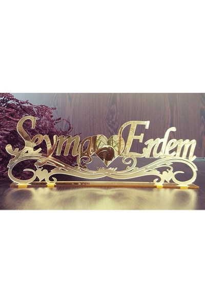 33 Stores Ayna Isimlik Masaüstü Pleksi Isimlik Söz Isimlik Nişan Isimlik 50 cm