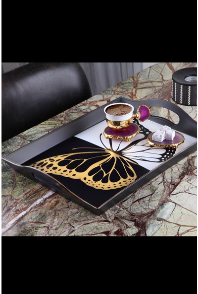 Queen's Kitchen Yaldızlı Lüx Büyük Tepsi