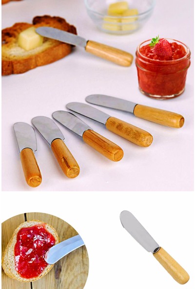 Queen's Kitchen Bambu Saplı 6 Adet Lüx Tereyağı/recel Bıçağı Queen's Kitchen Bambu Saplı 6 Adet Lüx Tereyağı/recel Bıçağı
