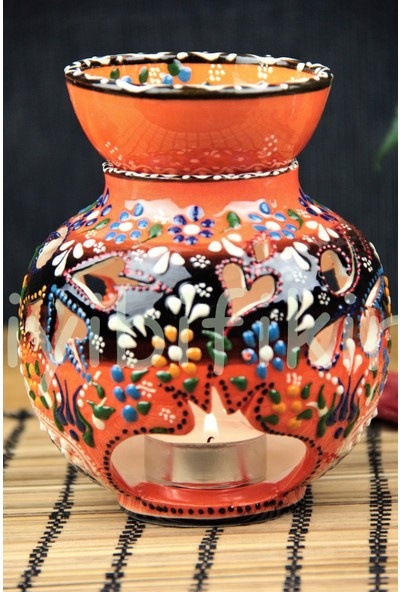 İyibifikir Dekoratif El Yapımı Bodrum Motifli Armağanlik Seramik Buhurdanlık 14 cm cm Büyük Boy Turuncu İyibifikir Dekoratif El Yapımı Bodrum Motifli Armağanlik Seramik Buhurdanlık 14 cm cm Büyük Boy Turuncu