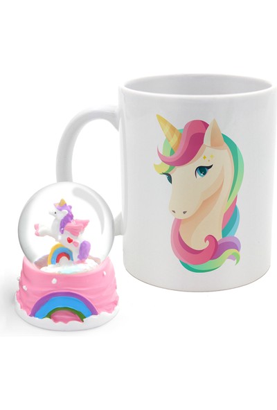 Apollon Gift Sevgiliye Özel Unicorn Kar Küresi & Özel Tasarım Unicorn Kupa Apollon Gift Sevgiliye Özel Unicorn Kar Küresi & Özel Tasarım Unicorn Kupa