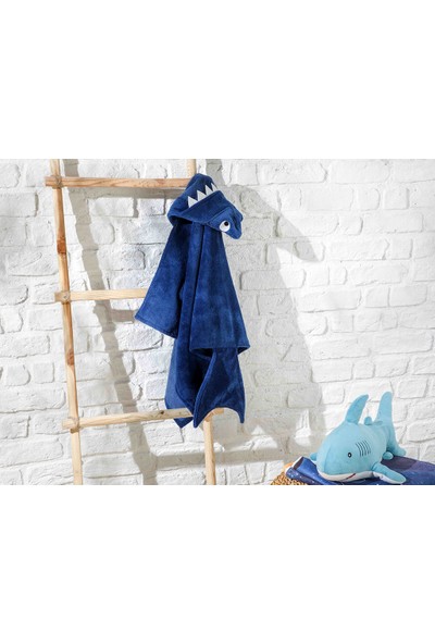 English Home Shark Çocuk Plaj Havlusu 60X120 cm Lacivert