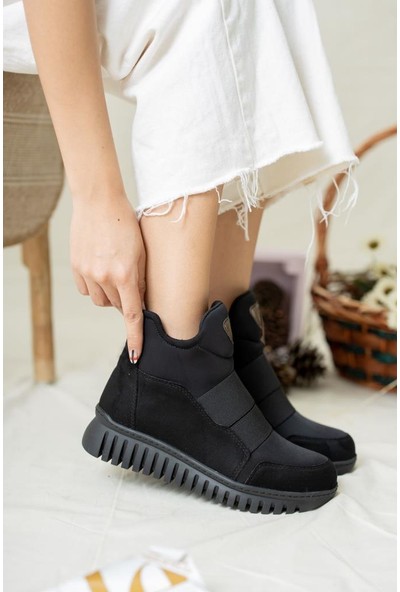 Markasende Espina Süet Lastik Bantlı Bot Siyah
