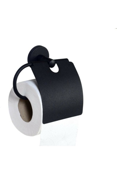 Evina Tuvalet Kağıtlığı Geniş Kapaklı, Wc Kağıtlık - Mat Siyah