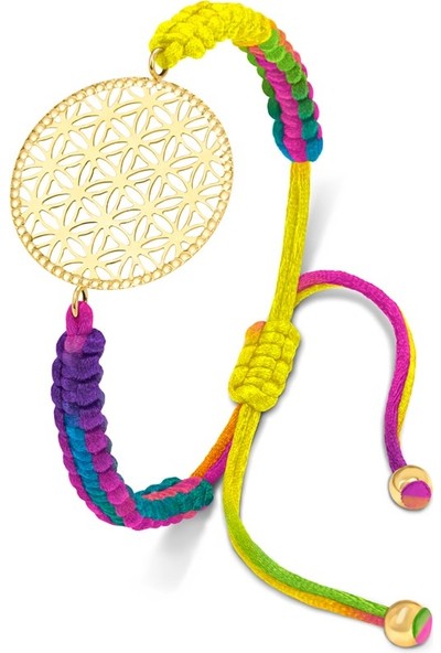 Fay Yamaner 14 Ayar Altın Yaşam Çiçeği Ipli Bileklik