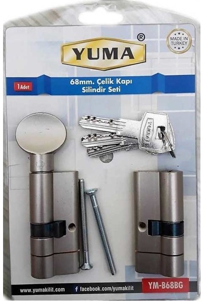 Yuma 68 mm Çelik Kapı Silindir Seti (Ym- B68BG)