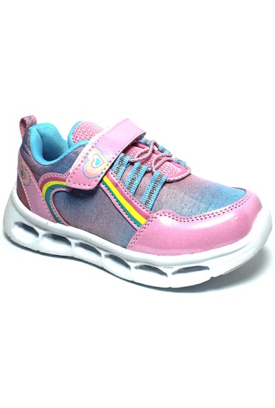 İnci Moda Kız Çocuk Pembe Işıklı Yürüyüş ve Spor Ayakkabısı İnci Moda Kız Çocuk Pembe Işıklı Yürüyüş ve Spor Ayakkabısı