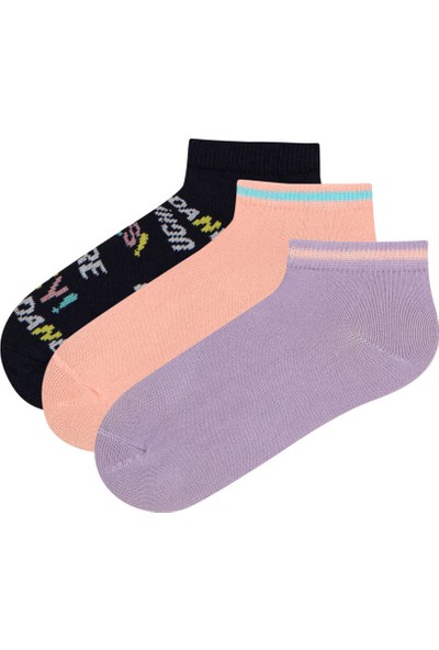 Penti Çok Renkli Slogan 3lü Patik Çorap
