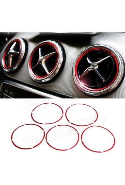 Lovyco Mercedes Cla-Gla Klima Hava Çıkışı Halka Alüminyum Çerçeve ( 5 Adet ) W117-C117-W176-X156 Lovyco Mercedes Cla-Gla Klima Hava Çıkışı Halka Alüminyum Çerçeve ( 5 Adet ) W117-C117-W176-X156