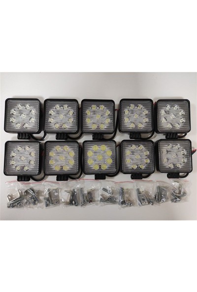 Niken Kalın Tip Off Road Sis Farı Sis Lambası 9 LED Kare 10,lu Paket Niken Kalın Tip Off Road Sis Farı Sis Lambası 9 LED Kare 10,lu Paket