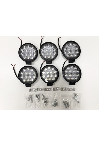Replax 6 Adet 14 LED Yuvarlak Off Road Sis Farı Sis Lambası Çalışma Lambası Projektör Replax 6 Adet 14 LED Yuvarlak Off Road Sis Farı Sis Lambası Çalışma Lambası Projektör