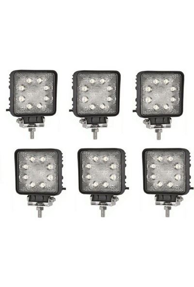 Replax 6 Adet 9 LED Kare Off Road Sis Farı Sis Lambası Çalışma Lambası Projektör Replax 6 Adet 9 LED Kare Off Road Sis Farı Sis Lambası Çalışma Lambası Projektör