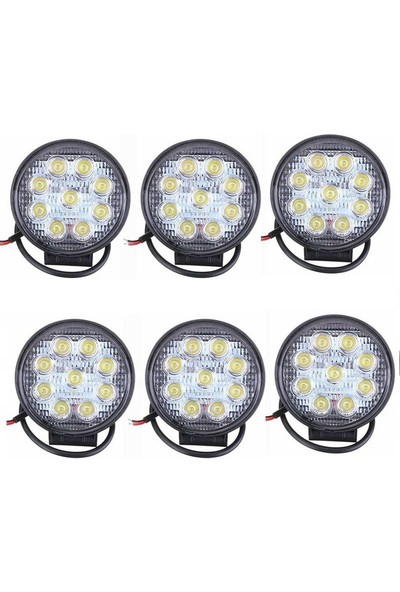 Replax 6 Adet 9 LED Yuvarlak Off Road Sis Farı Sis Lambası Çalışma Lambası Projektör Replax 6 Adet 9 LED Yuvarlak Off Road Sis Farı Sis Lambası Çalışma Lambası Projektör