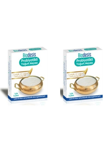 Biodesis Probiyotikli Yoğurt Mayası 5 x 1g | 2 Adet Biodesis Probiyotikli Yoğurt Mayası 5 x 1g | 2 Adet