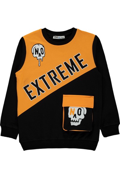 Civil Boys Erkek Çocuk Sweatshirt 6-9 Yaş Turuncu