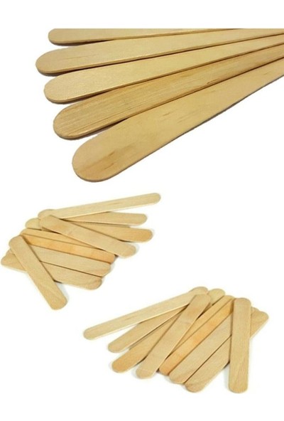 Mujgan 100 Adet Ahşap Ağda Spatulası